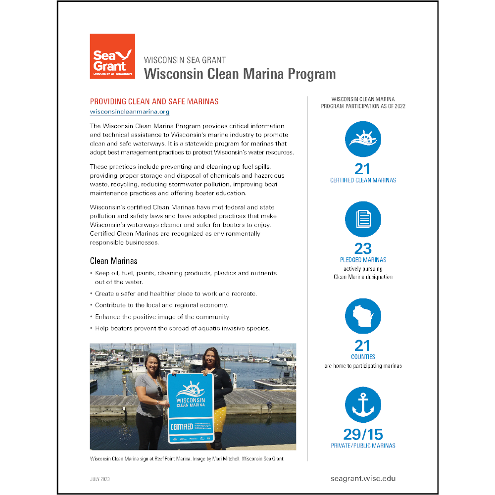 Wisconsin Clean Marina Program Publications Wisconsin Clean Marina Program Publications